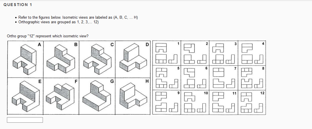 Solved QUESTION 1 . Refer to the figures below. Isometric | Chegg.com