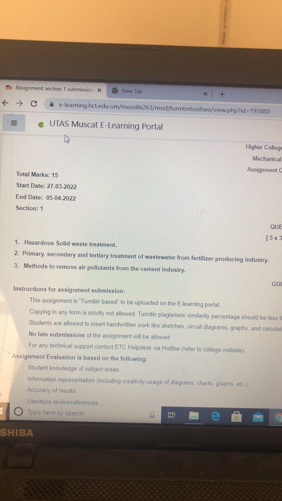 Solved th Assignment section 1 submission x New Tab x 1 + K | Chegg.com
