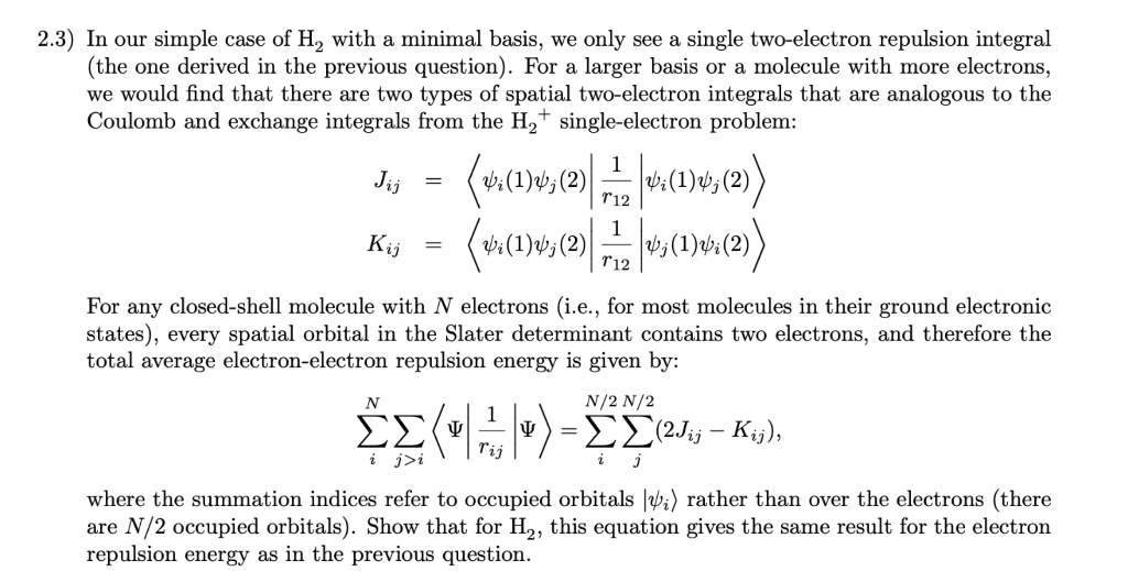Solved 2) Hartree-Fock theory. The objective of this | Chegg.com