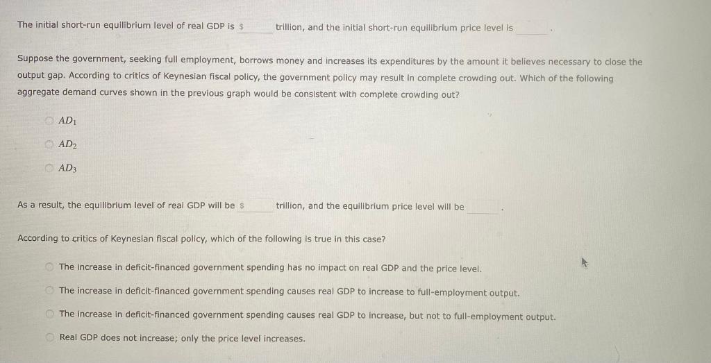 Solved On the following graph, AD1 represents the initial | Chegg.com