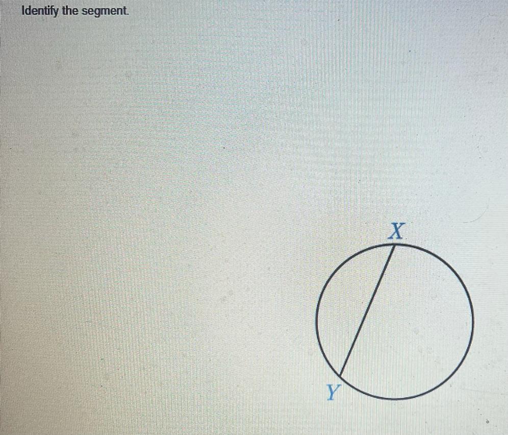 Solved Identify the segment.radius XY diameter XY | Chegg.com