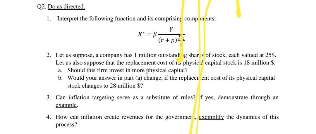 Solved Q2. Do as directed. 1. Interpret the following | Chegg.com