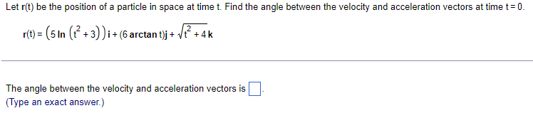 Solved Let r(t) be the position of a particle in space at | Chegg.com