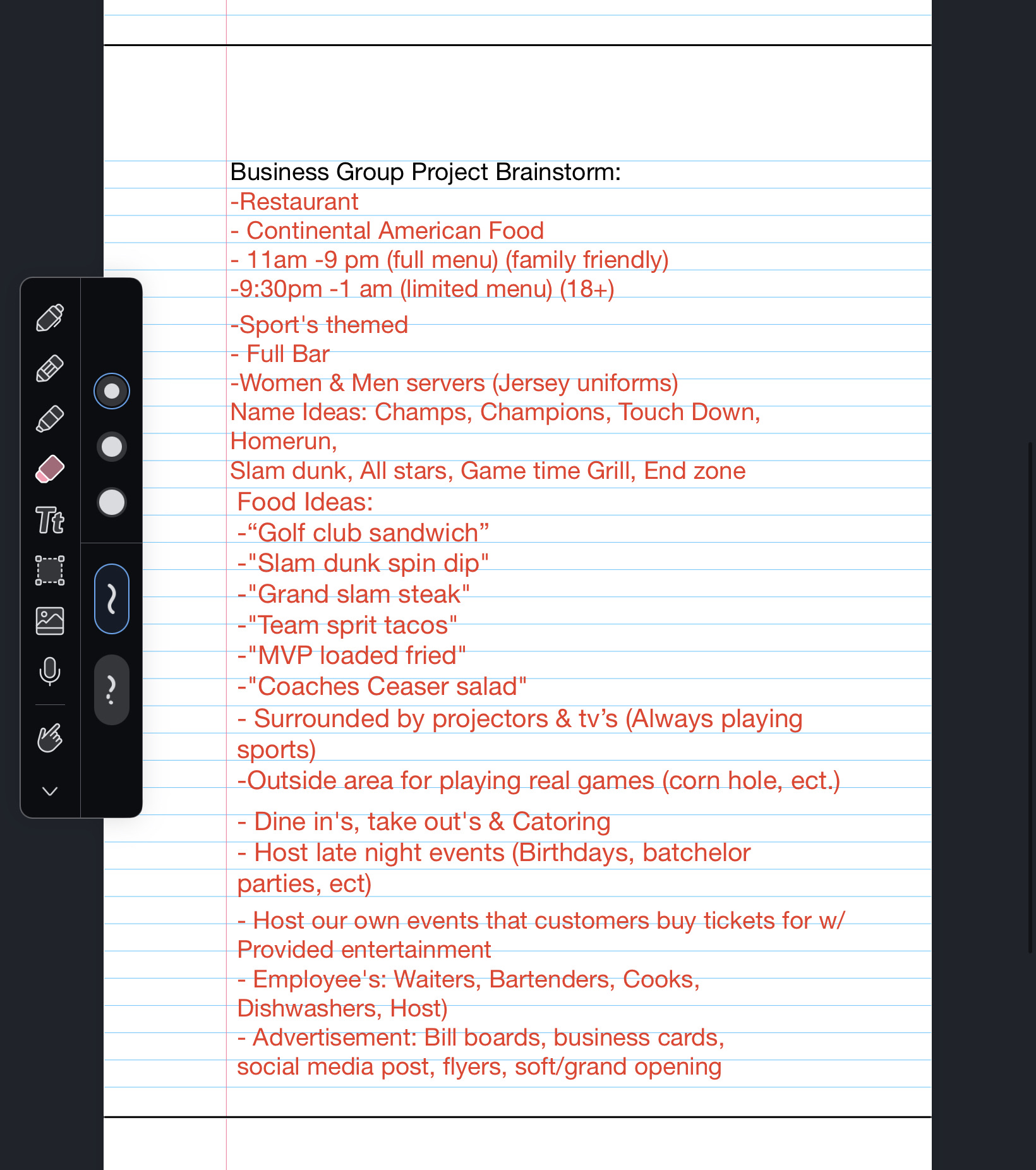 Solved Business Group Project | Chegg.com