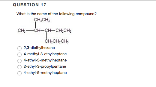 Solved QUESTION 17 What is the name of the following | Chegg.com
