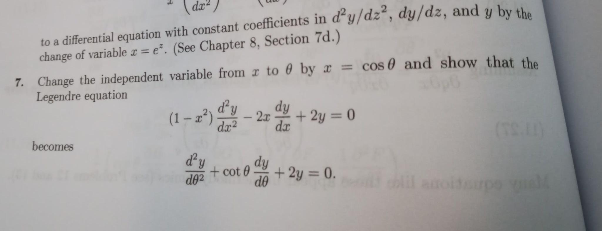 dx² / y to a differential equation with constant | Chegg.com