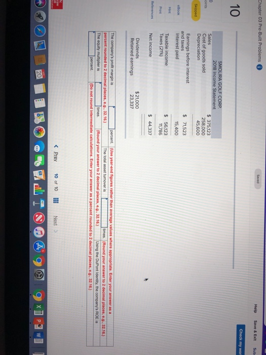 Solved Chapter 03 Pre-Built Problems Some recent financial | Chegg.com