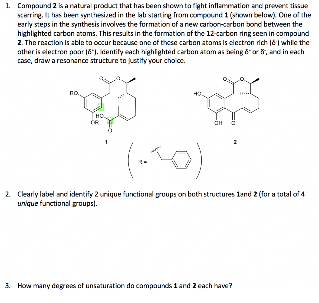 Solved Compound 2 is a natural product that has been shown | Chegg.com