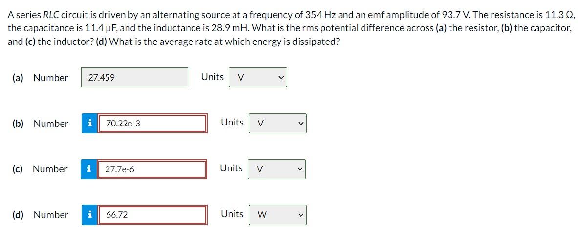 Solved A series RLC circuit is driven by an alternating | Chegg.com