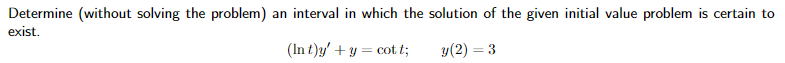 Solved Determine (without solving the problem) an interval | Chegg.com