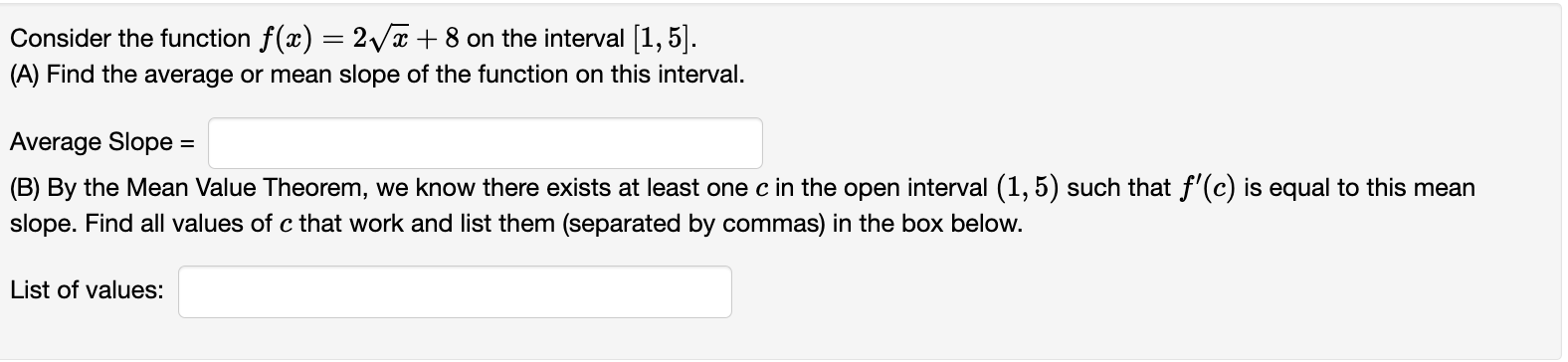 Solved Consider the function f(x)=2x+8 on the interval | Chegg.com