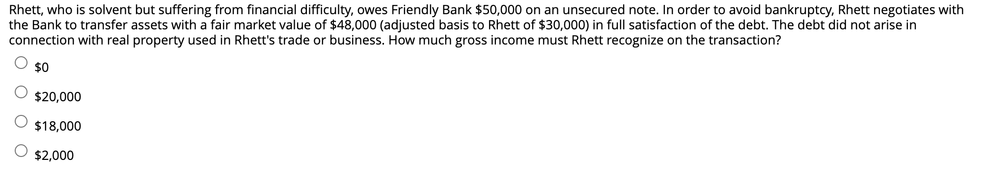 Rhett, who is solvent but suffering from financial | Chegg.com