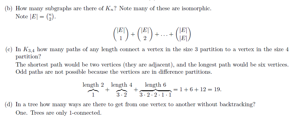 (b) How many subgraphs are there of Kn? Note many of | Chegg.com