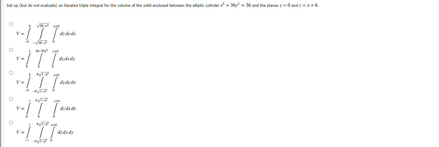 Solved Set up (but do not evaluate) an iterated triple | Chegg.com