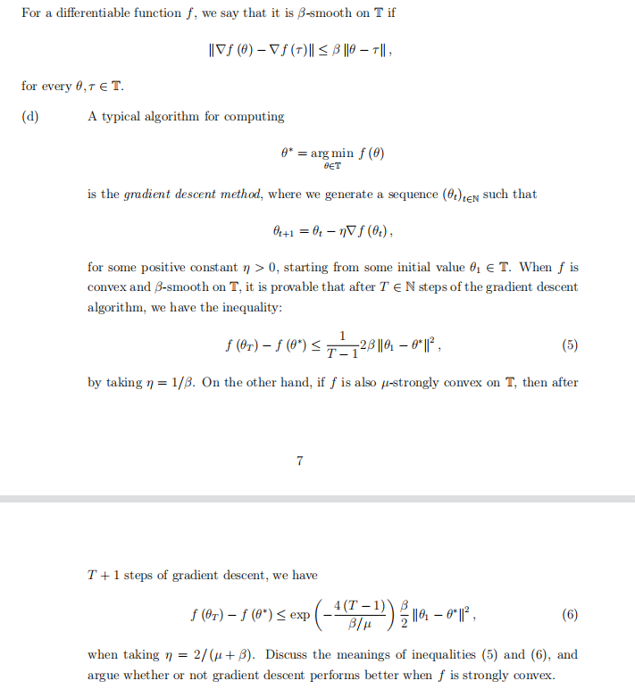 Solved A typical algorithm for computing θ∗ = arg min θ∈T f | Chegg.com