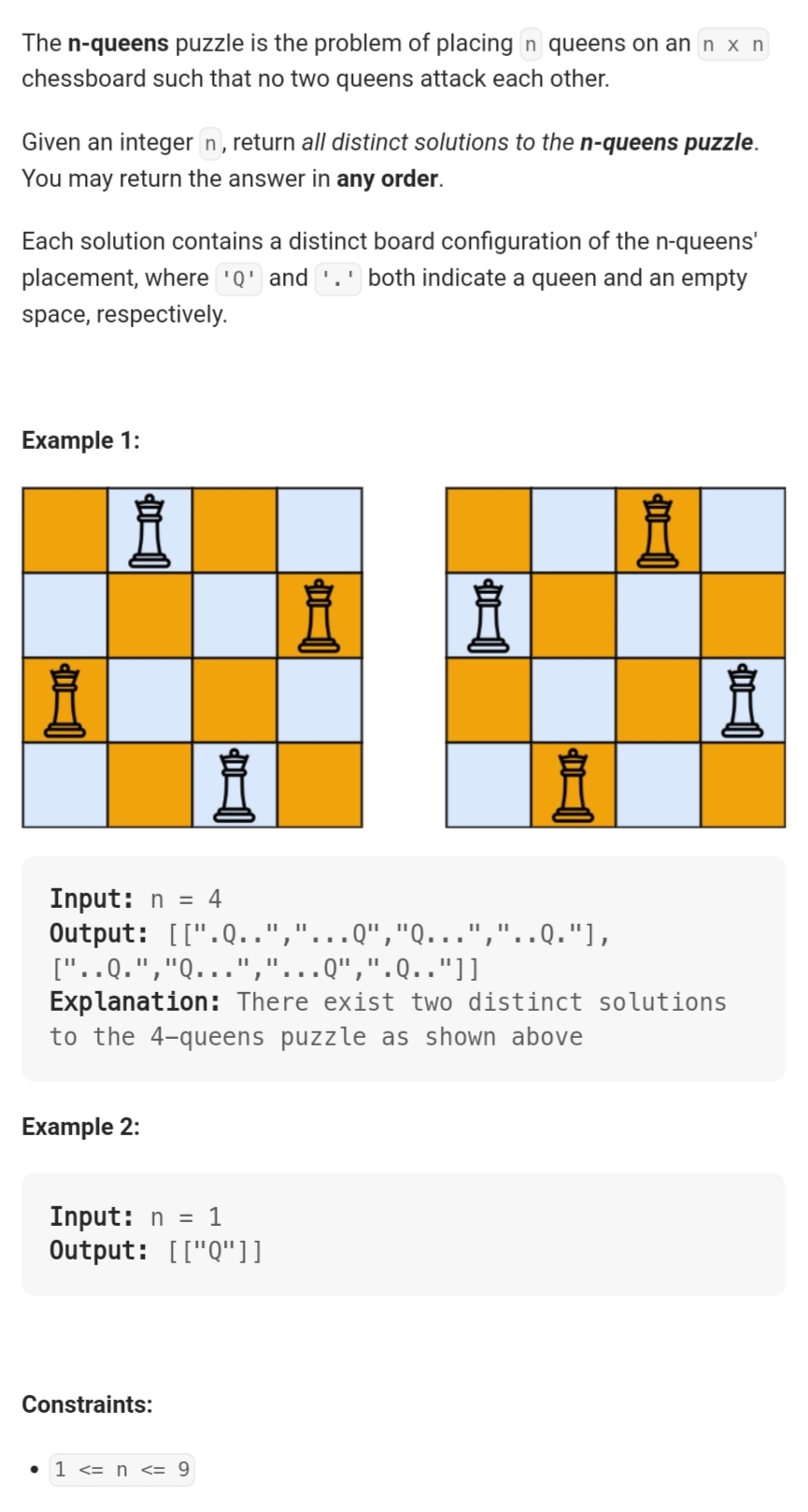 Solved The n-queens puzzle is the problem of placing queens | Chegg.com