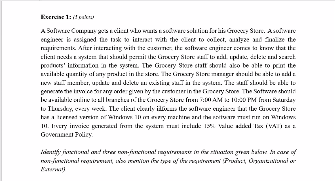 Solved Exercise 1: (5 points) A Software Company gets a | Chegg.com