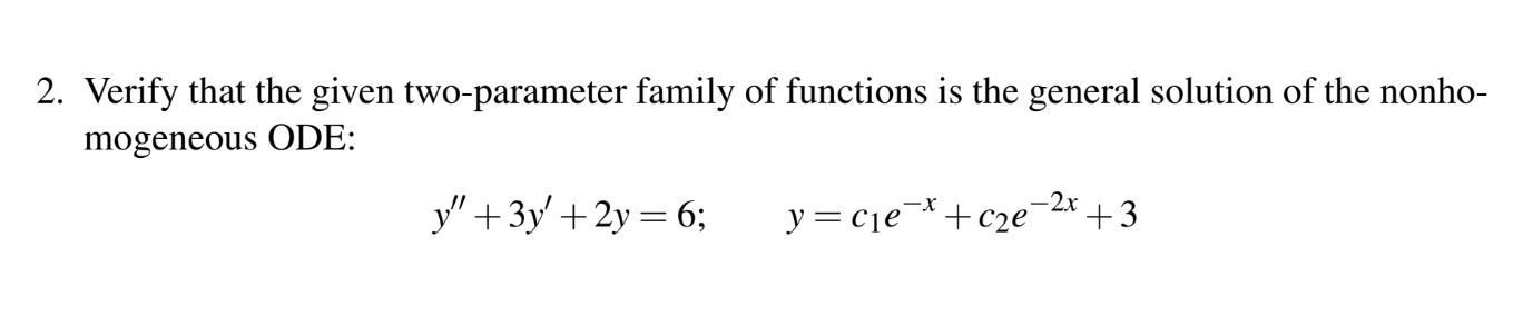 Solved Verify that the given two-parameter family of | Chegg.com