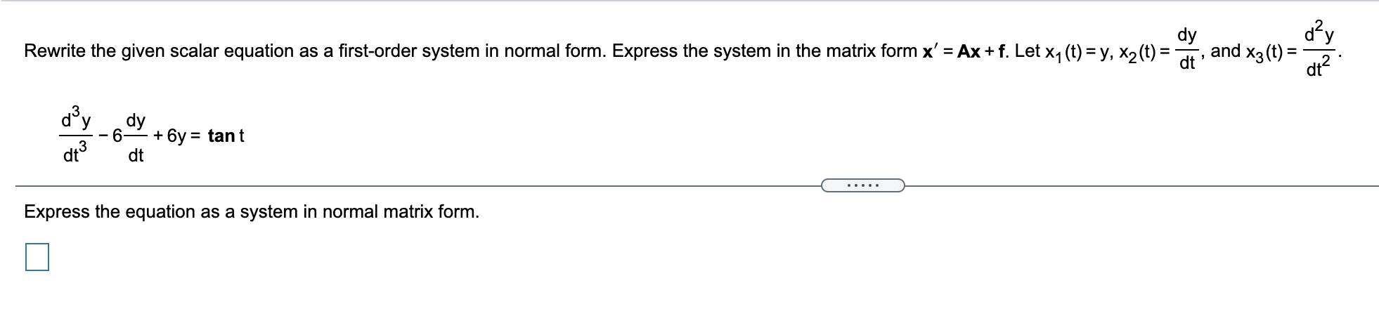 Solved Rewrite the given scalar equation as a first-order | Chegg.com