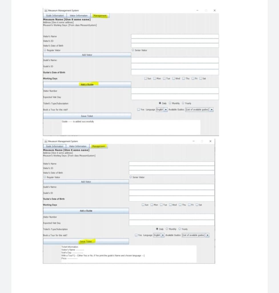 Object Oriented Programming Course Project #2: GUI | Chegg.com