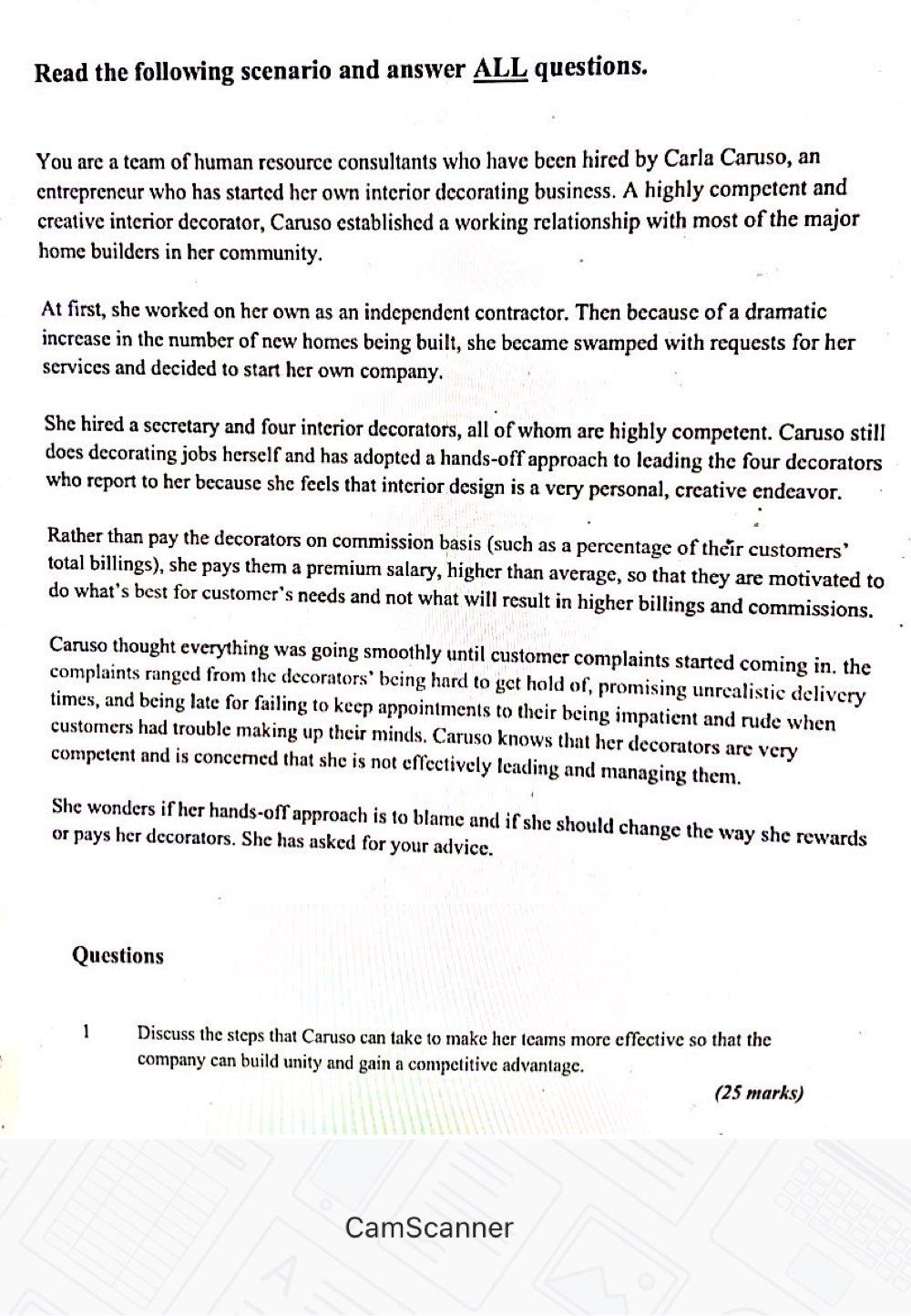Solved Read the following scenario and answer ALL questions. | Chegg.com