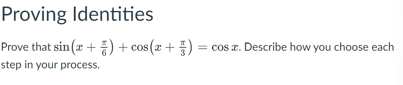 Solved Proving Identities Prove that | Chegg.com