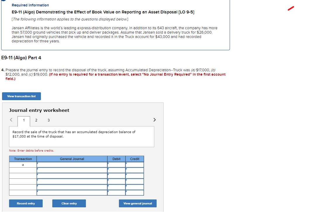 Solved Required InformationE9-11 (Algo) ﻿Demonstrating the | Chegg.com