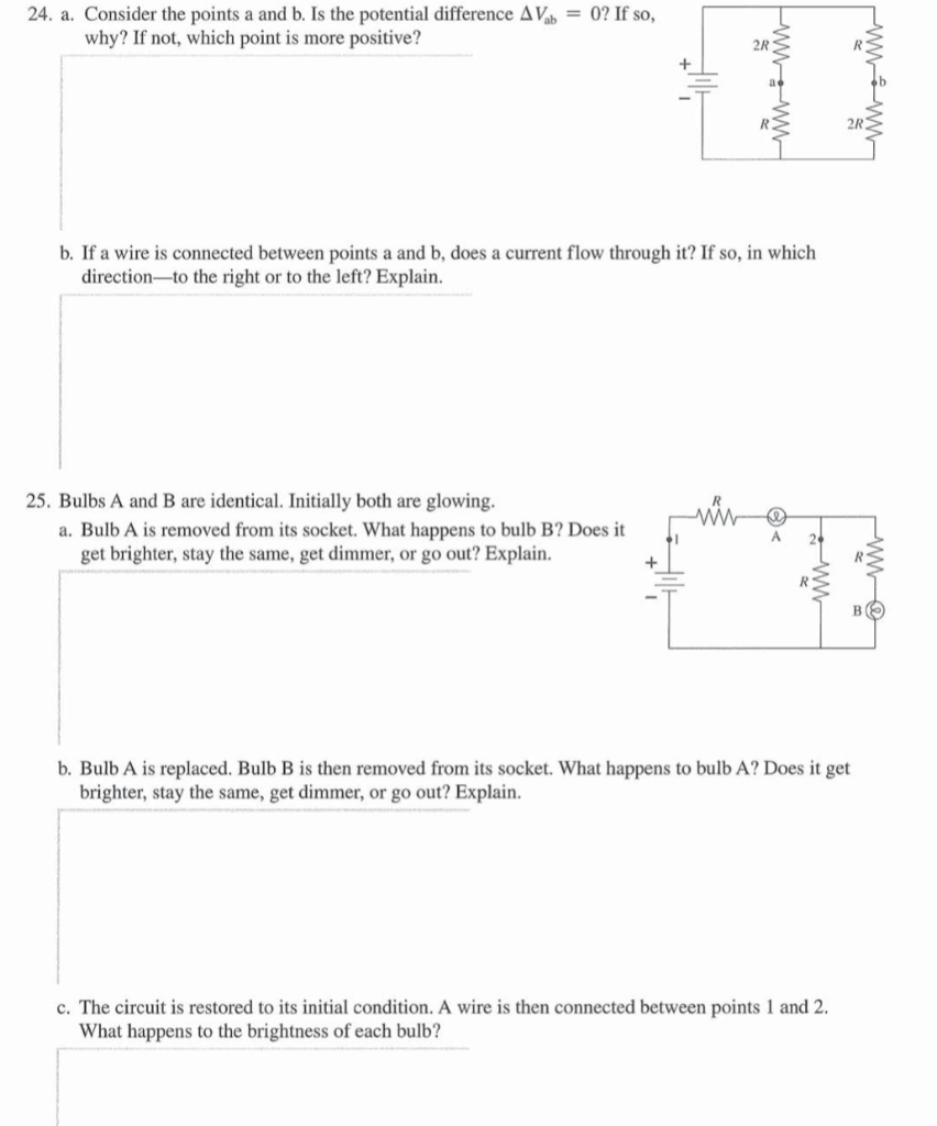 Solved 24. a. Consider the points a and b. Is the potential | Chegg.com