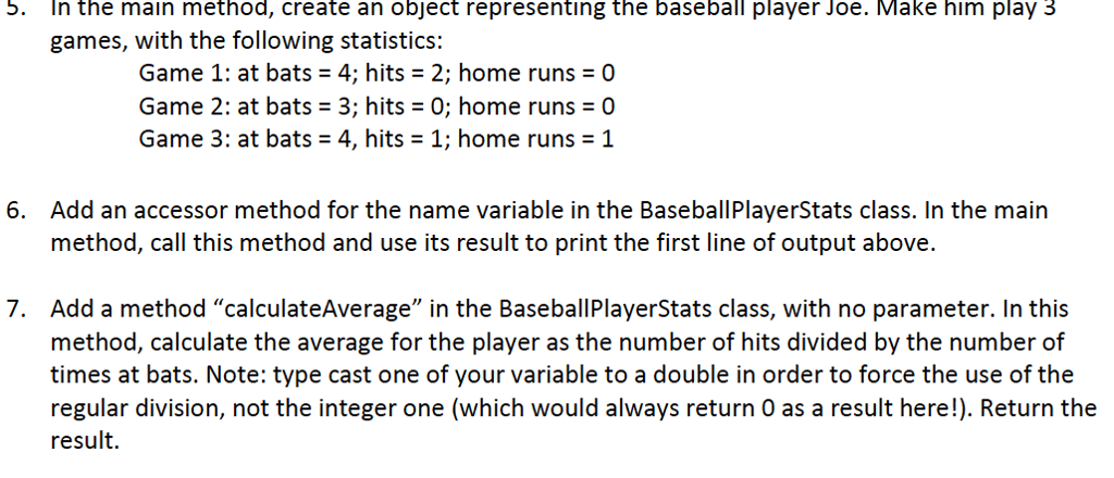 Solved Create 2 classes: one driver class (with the main | Chegg.com