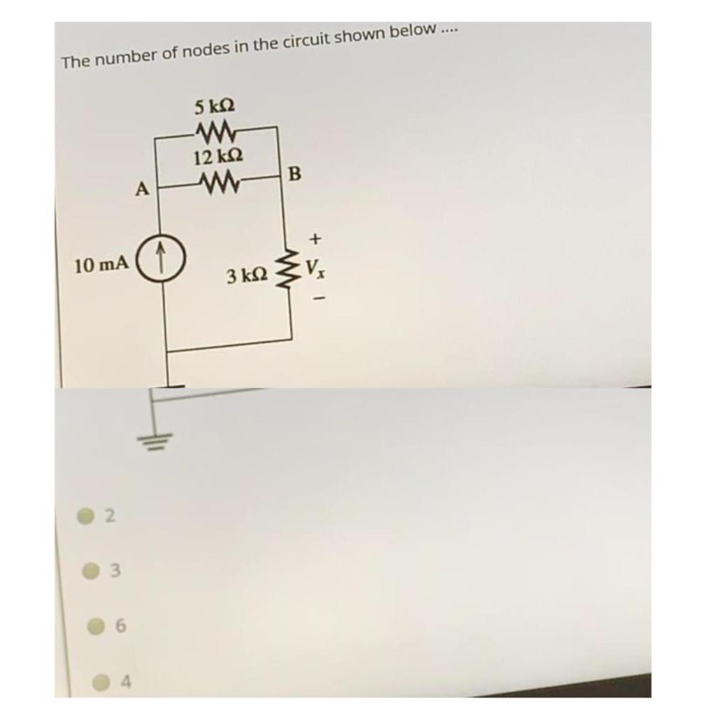 Solved The number of nodes in the circuit shown below ..... | Chegg.com