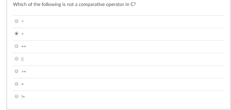 Solved Which of the following is not a comparative operator | Chegg.com