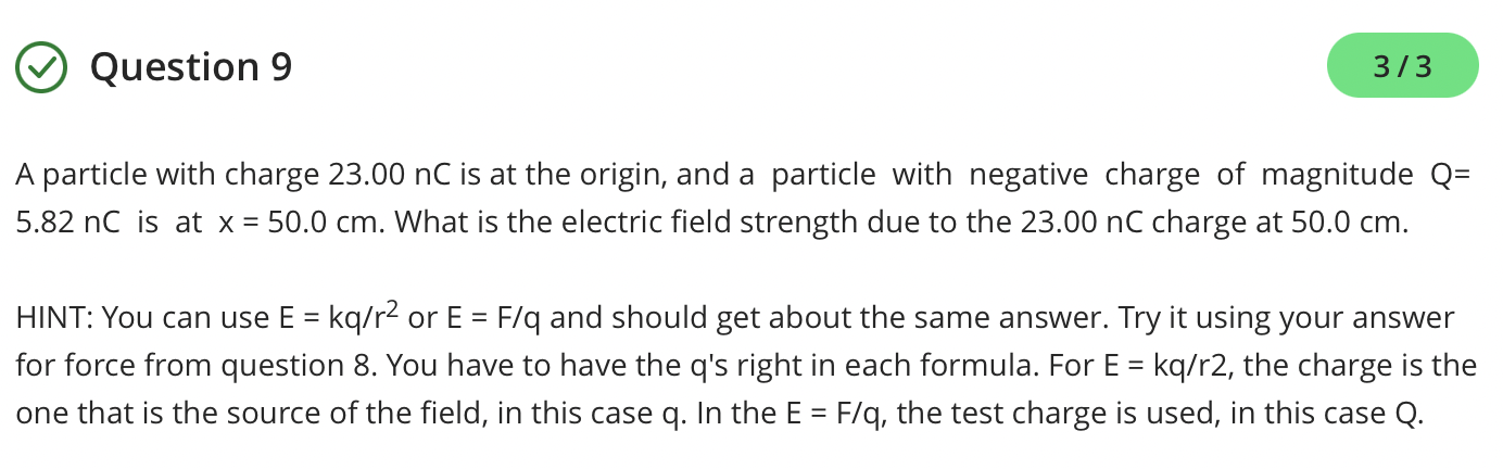 Solved A particle with charge 23.00nC is at the origin, and | Chegg.com