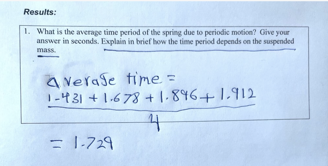 Solved Results: 1. What is the average time period of the | Chegg.com