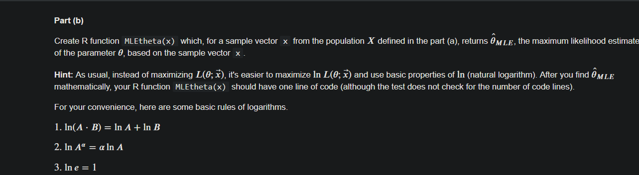 Solved Just Part B question 4part Bcreate R Function