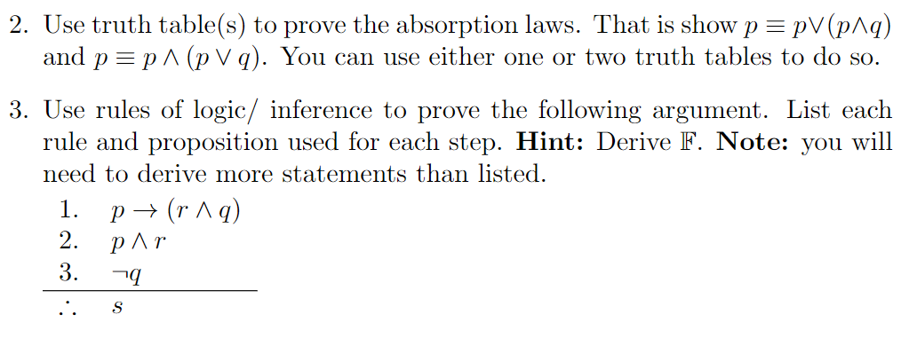 Solved 2. Use truth table (s) to prove the absorption laws. | Chegg.com