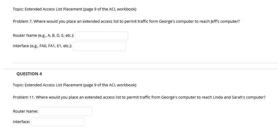 Solved Topic: Extended Access List Placement (page 9 of the | Chegg.com