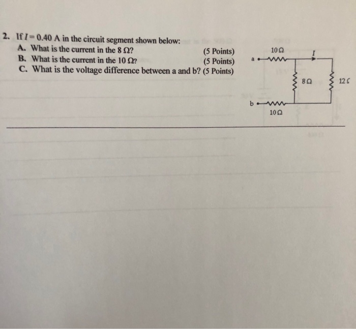 Solved 2. IfI A. What is the current in the 8 ?? B. What is | Chegg.com