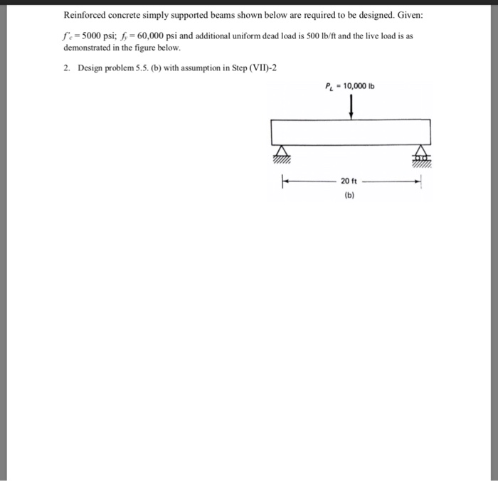 Solved Design of a Singly Reinforced Simply Supported Beam | Chegg.com