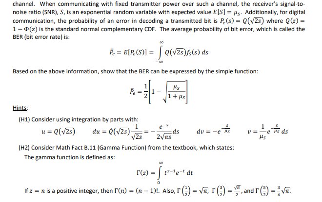 Solved channel. When communicating with fixed transmitter | Chegg.com