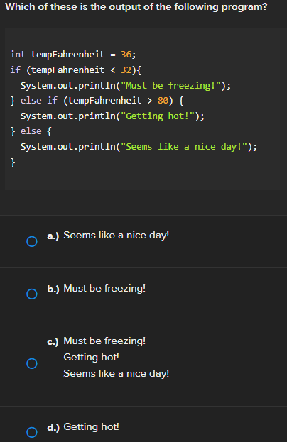 Solved Which of these is the output of the following | Chegg.com