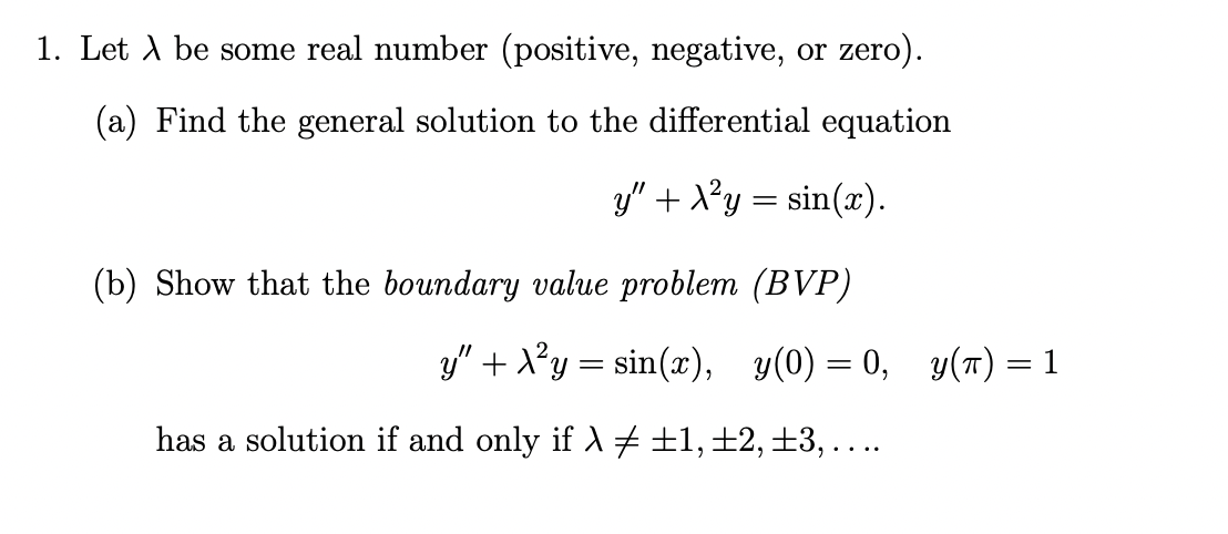 Solved Let λ be some real number (positive, negative, or | Chegg.com