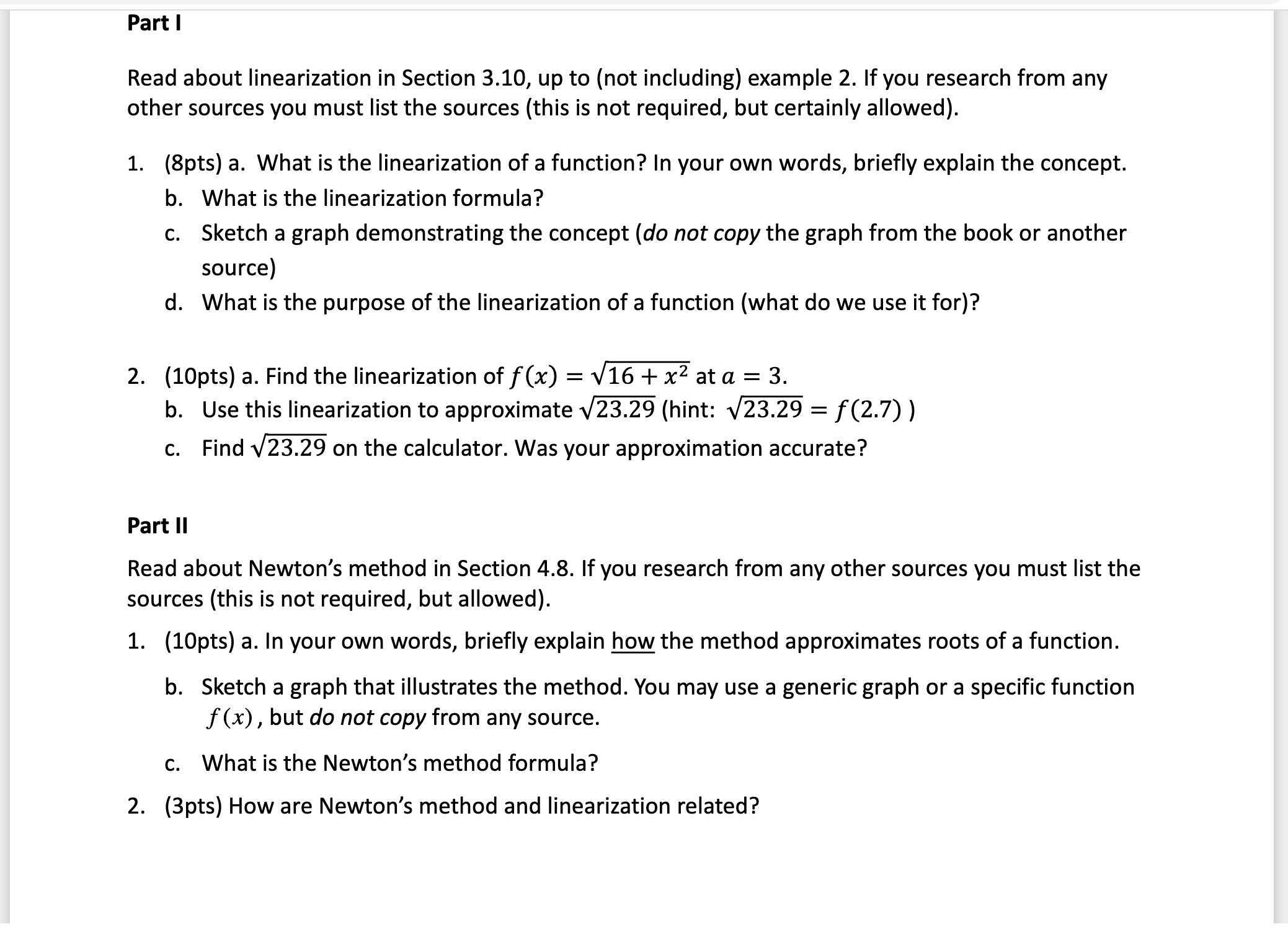 Solved Part 1 Read About Linearization In Section 3 10 Up