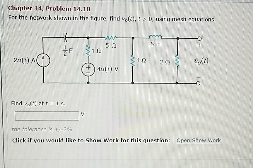 Solved Chapter 14, Problem 14.18 For the network shown in | Chegg.com