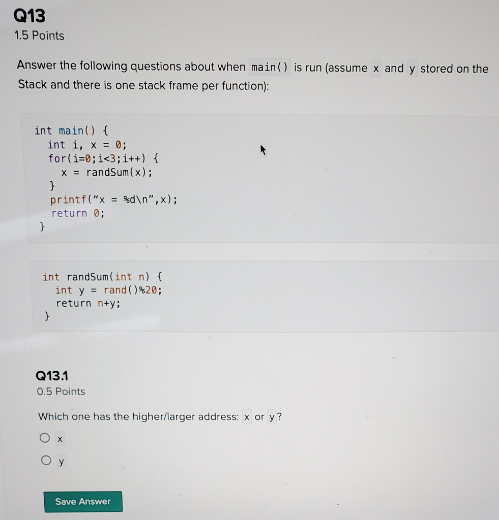 Solved Q13 1.5 Points Answer the following questions about | Chegg.com