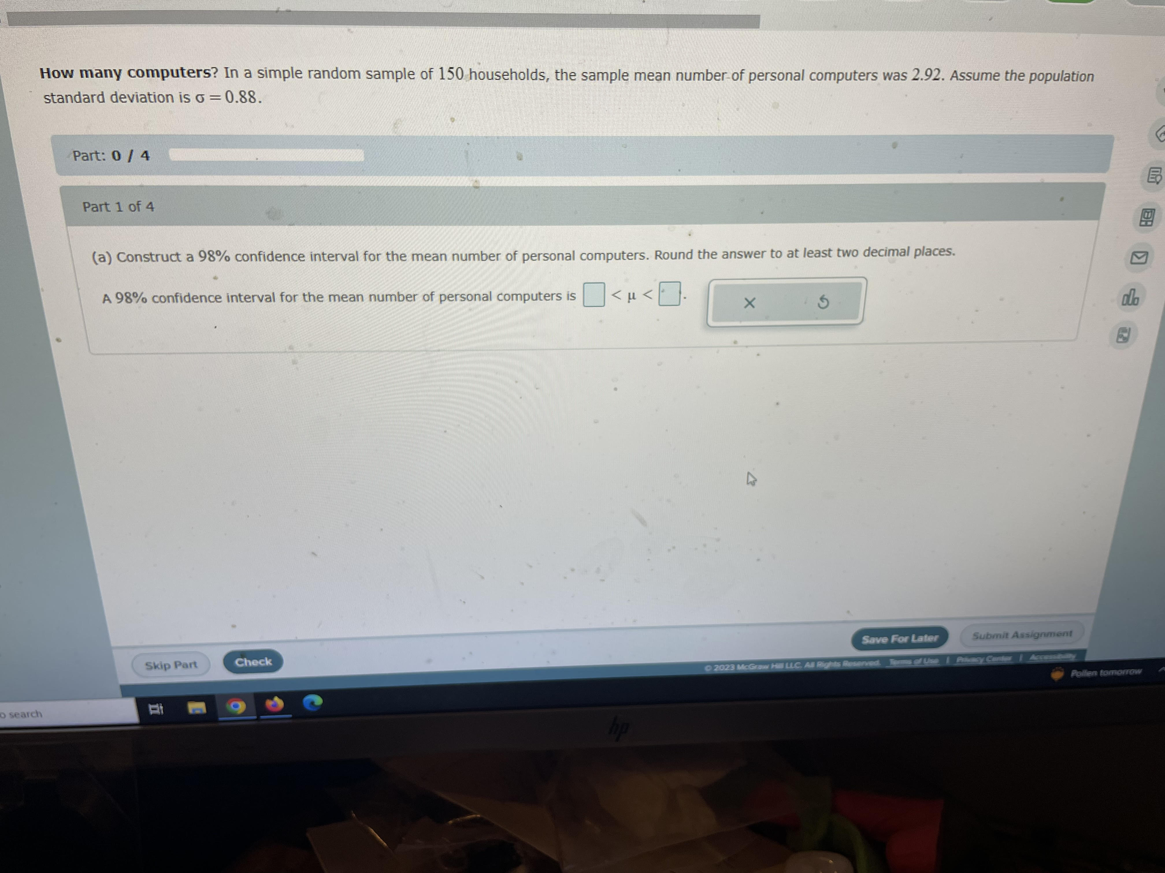 Solved ow many computers? In a simple random sample of 150 | Chegg.com