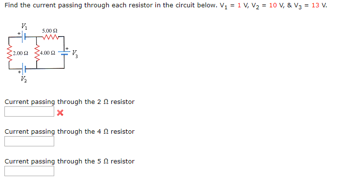 Solved Find the current passing through each resistor in the | Chegg.com