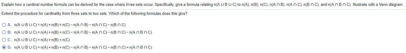 Solved Explain how a cardinal number formula can be derived | Chegg.com