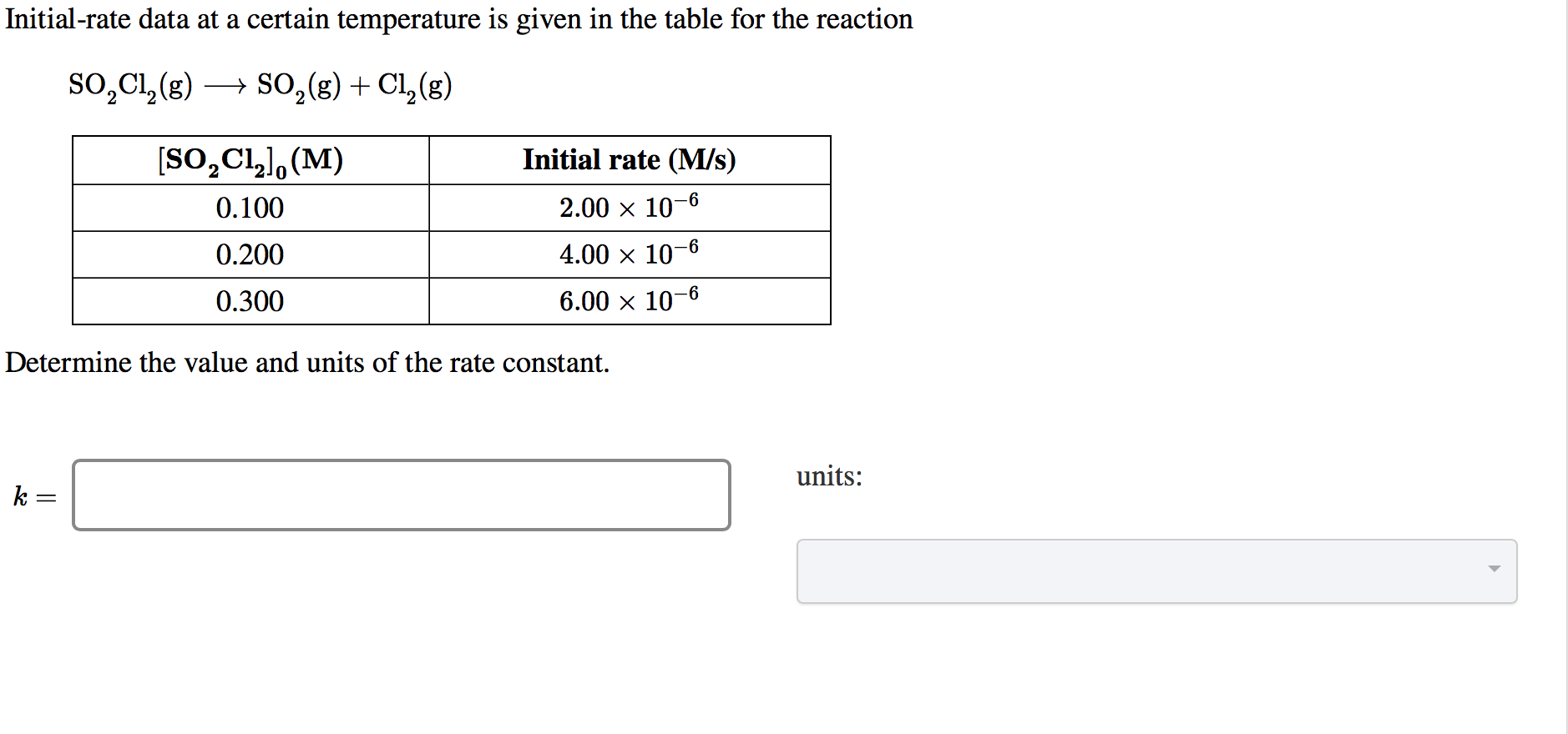 Solved Initial-rate data at a certain temperature is given | Chegg.com