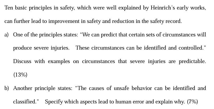Solved Ten basic principles in safety, which were well | Chegg.com