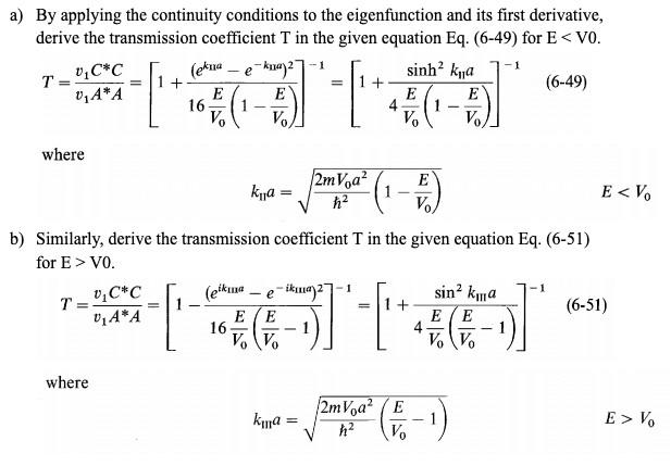 Solved A By Applying The Continuity Conditions To The